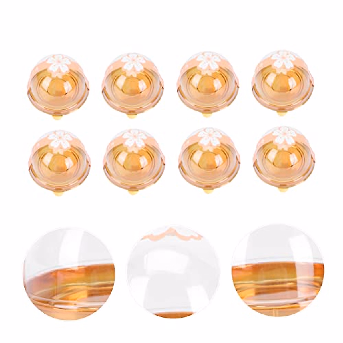 OATIPHO Chocolate Muffins 50 Sets Box Baking Box Dessert Containers Plastic Cake Stand Mini Cookies Moon Cake Package Cake Box Crafted Pastry Boxes Puff Boxes Mini Cake Dome Golden