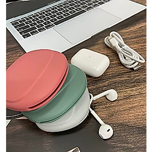CIXVOEMK Silicone Headphone Organizer-Data Cable Storage Case-Mini Key Box-Portable Wired Headphone Organizer(Red-Grey-Green-3PCS)