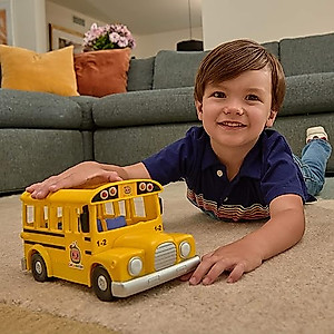 CoComelon Official Musical Yellow School Bus, Plays Clips from ‘Wheels on The Bus,’ Featuring Removable JJ Figure – Character Toys for Babies, Toddlers, and Kids
