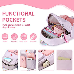 LISINUO Backpack for Girls Kids Schoolbag Children Bookbag Women Casual Daypack (Purple)