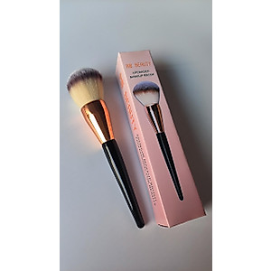 RN BEAUTY Makeup Brushes Large Powder Brush Foundation Blush Bronzer Contour Face Blender Mineral Blending Buffing Cosmetics Kabuki Full Coverage (Rose Gold/Black) 1 Count (Pack of 1)