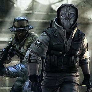 Guayma Airsoft Paintball Mask Tactical Full Face Cyberpunk Mask with Balaclava Headgear for CS Halloween Cosplay Costume Movie Props,Camo