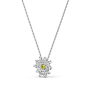 SWAROVSKI Women's Eternal Flower Pendant, Yellow, Mixed Metal Finish