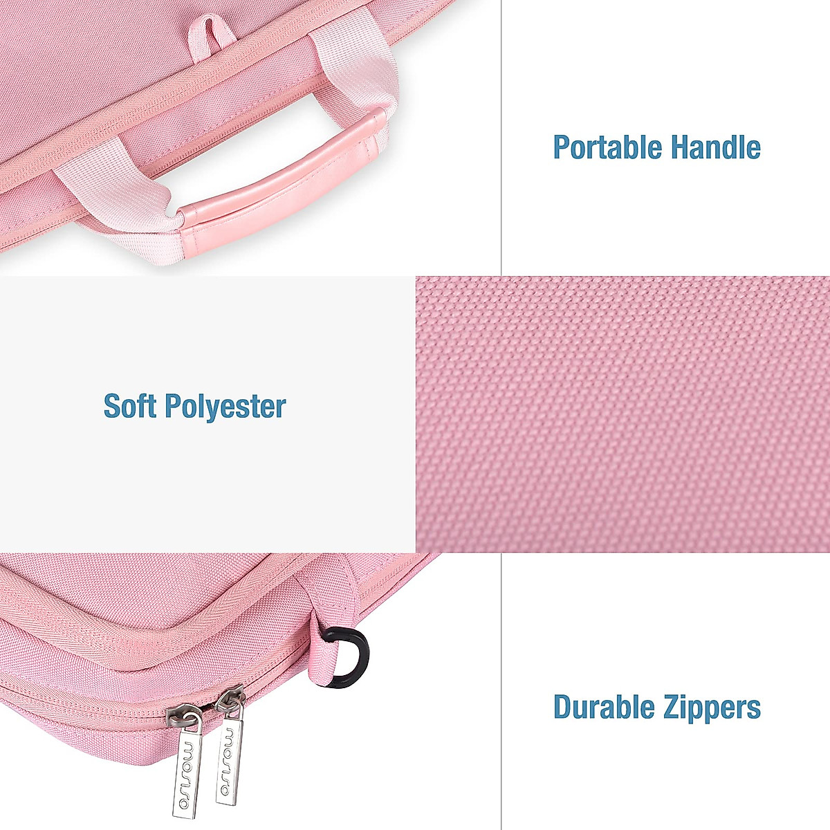MOSISO Laptop Shoulder Bag Compatible with MacBook Pro 16 2023-2019 M2 A2780 M1 A2485 A2141,15-15.6 inch Notebook,Double Layer Messenger Bag with Horizontal Pocket&Adjustable Depth at Bottom&Belt,Pink