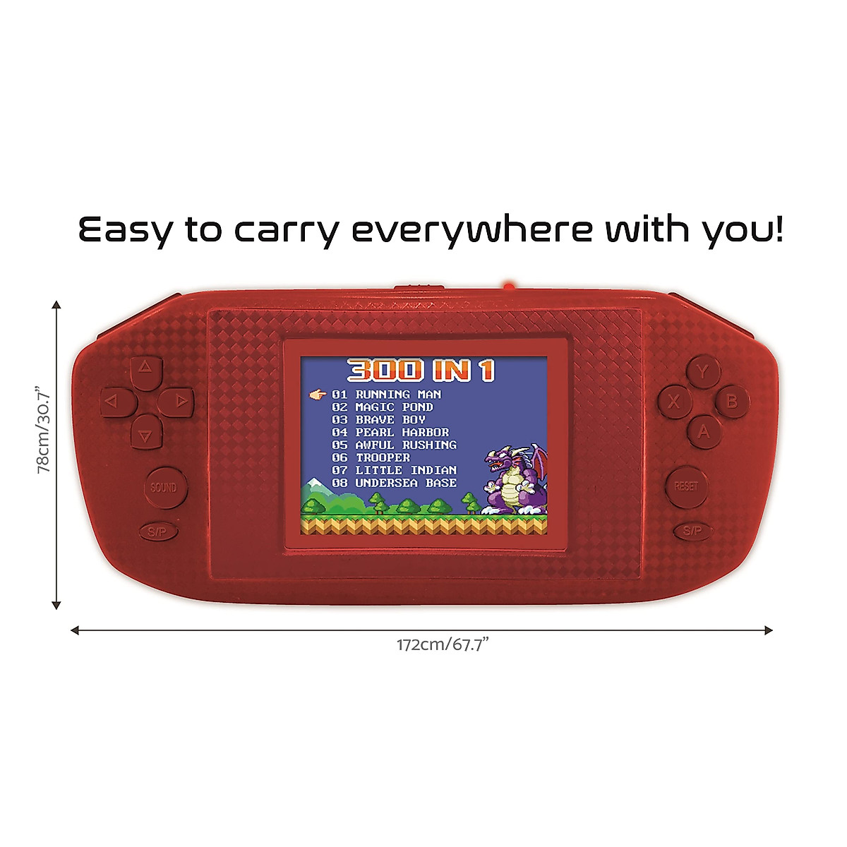 LEXiBOOK 300 Video Game Handheld Console - Red