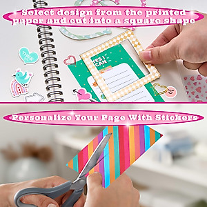 VigorFun 2 Pack DIY Journal Kit for Girls Ages 8-12, Gifts for Teen Girls - Share Scrapbook & Diary Supplies Set with Friends, Journaling Art and Crafts Kit (Purple+Blue)