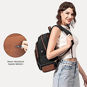 LOVEVOOK Laptop Backpack 15.6 Inch, Water Resistant Travel Backpack for Women Men,College Work Business Back Pack, Black