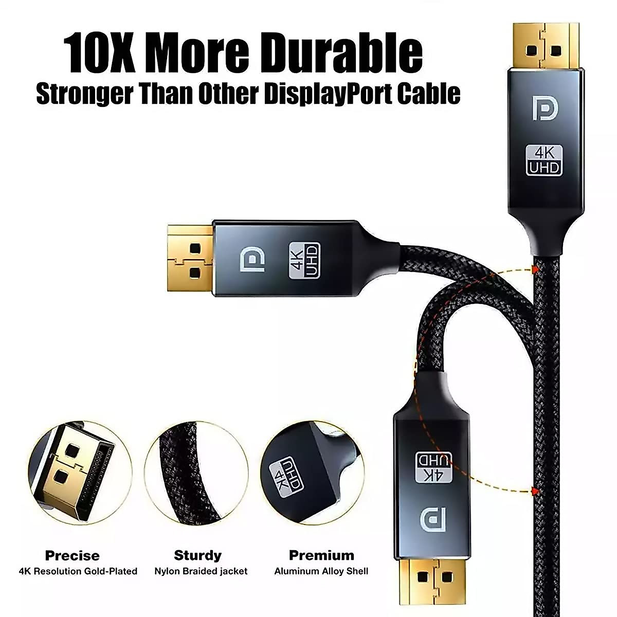 SIREG DP to HDMI Cable 1.5m/4.9FT, Support 4K Resolution, 1.4 4D Version,for Connection DisplayPort to HDMI Video Display Device