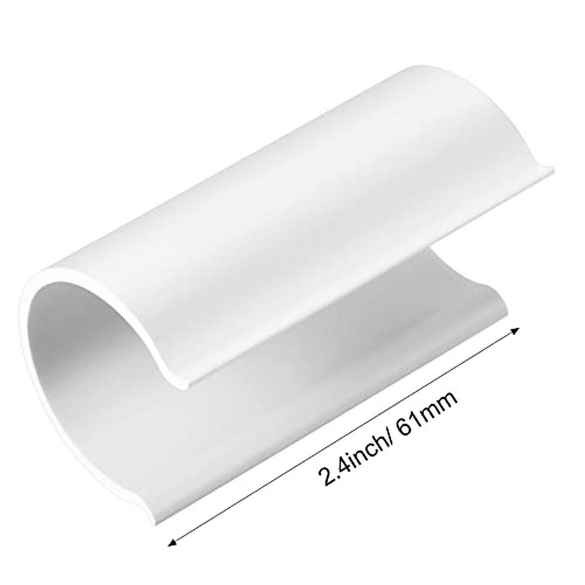32 Pieces White Snap Clamp for PVC Pipe Greenhouses, Row Covers, Shelters, Bird Protection, 2.4 Inches Long (for 1 Inch PVC Pipe)