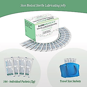 Water-Based Lubricant, Professional Lube in Single Packets for Hospitals and Clinics Use, Lubricating Jelly Smooth Consistency, Non-Staining, Sterile lube 144 Packs per Box (5g Each)