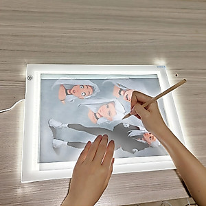 YINGWOND B4 Artist Tracing Light Box Board with Internal Cord, 14.2 * 10.6 in, 3 Levels of Brightness, Ultra-Thin 8000LUX Light Pad for Diamond Painting Weeding Vinyl