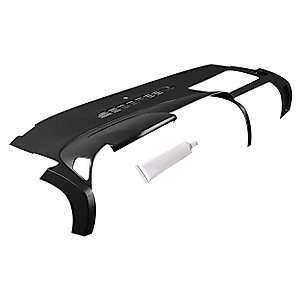 DashSkin One Piece Molded Dash Cover Cap Compatible with 2007-2013 Silverado/Sierra w/Dual Glovebox Dashboards in Ebony/Black - Easy Cracked Dashboard Fix