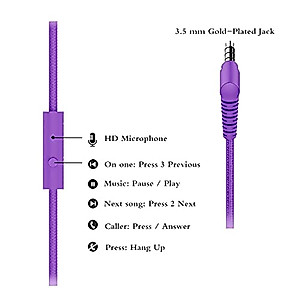 ELECDER i39 Headphones with Microphone Foldable Lightweight Adjustable On Ear Headsets with 3.5mm Jack for Cellphones Computer MP3/4 Kindle School Purple/Pink