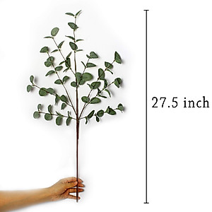 VGIA 6 Pcs Artificial Plants Eucalyptus Stems Eucalyptus Leaf Spray in Green Greenery Stems Silk Plastic Plants Floral for Home Party Wedding Decoration