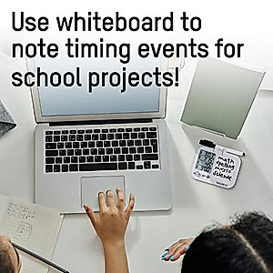 Taylor Four-Event Digital Timer with Whiteboard for School, Learning, Projects, and Kitchen Tasks, white