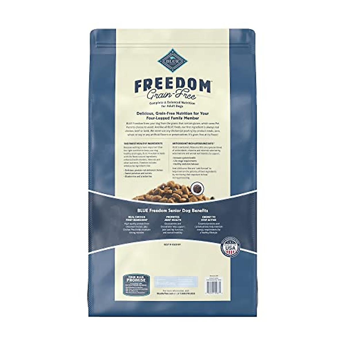 Blue Buffalo Freedom Grain Free Natural Senior Dry Dog Food, Chicken 24-lb
