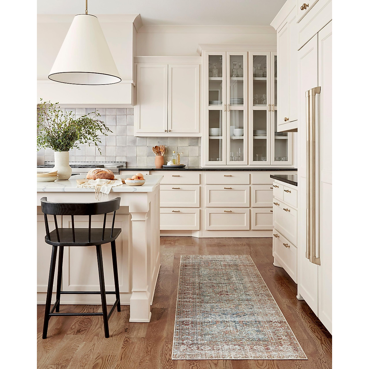 LOLOI Chris Loves Julia Jules Collection JUL-05 Lagoon/Brick 2'-6'' x 9'-6'' Runner Rug