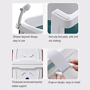 ZAJSSS multifunctional foldable pet bathtub with drainage holes Foldable pet bathtub for dogs and cats portable pet bathtub for small pets and cats, 77*51*49cm, Pink