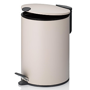 kela 23619 Cosmetic Bin with Inner Bucket 3 L Silent Closing Metal Mats Beige