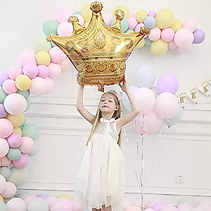 4PCS Crown Balloons Foil Crown Balloon for Birthday Wedding Party Baby Shower Decorations 2 Giant and 2 Medium Size