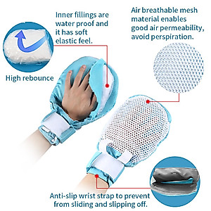 EZ Assistive Dementia Restraint Gloves Zipper Opening for Patients or Elderly Fingers Protection Dementia Products for elderly Reusable and Washable One Pair(2pcs)