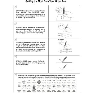 Grout Pen Beige Tile Paint Marker: Waterproof Grout Paint, Tile Grout Colorant and Sealer Pen - Beige, Wide 15mm Tip (20mL)