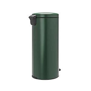 Brabantia New Icon Step Trash Can (8 Gal/Pine Green) Soft Closing Kitchen Garbage/Recycling Can with Removable Bucket