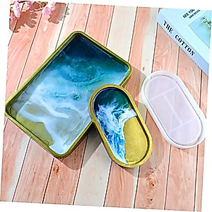 COHEALI 2pcs Pallet Mold Round Decorative Tray Agate Coaster Silicone Tray Silicone Molds for Resin Epoxy Resin Molds Silicone Tray Molds for Epoxy Resin Silicone DIY Tools DIY Accessory