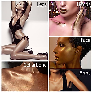 MAEPEOR Body Luminizer 5 Colors Smooth Subtle Shimmer Body Illuminator Moisturizing Long Lasting Summer Glow Illuminator For Face & Body (40ML, 01 Silver)