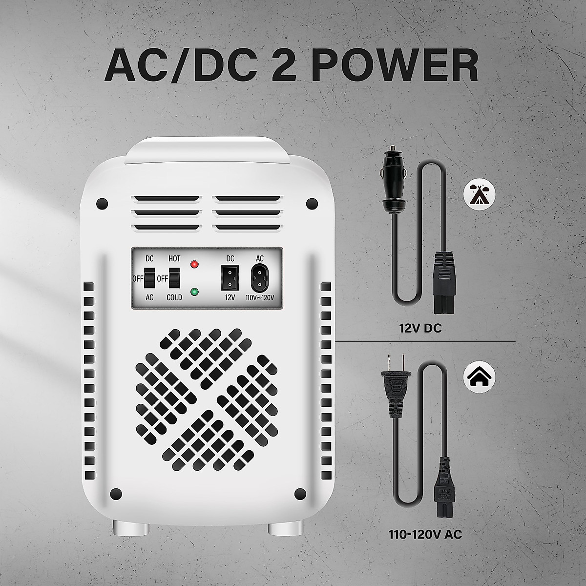 Simple Deluxe Mini Fridge, 4L/6 Can Portable Cooler & Warmer Freon-Free Small Refrigerator Provide Compact Storage for Skincare, Beverage, Food, Cosmetics, White