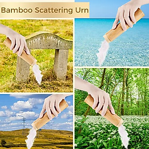 Bamboo Scattering Urn Set, 4PCS Small Bamboo Scattering Urns for Human Ashes, Cremation Ashes Tube Urns for Human Male Female Ashes, Dog Cat Pet Ashes Tube Urn