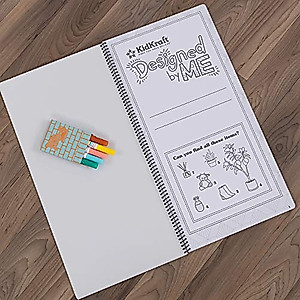 KidKraft Designed by Me™: Color Decor Wooden Dollhouse with Removable Coloring Book, 5 Markers and 15 Accessories, Gift for Ages 3+