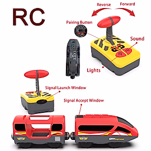 Train Track Accessories Remote Control Train, Battery Operated Locomotive Train Toy for Toddlers Train Set, Powerful Engine Train Vehicle Fits All Major Brands Railway System (Battery Not Included)