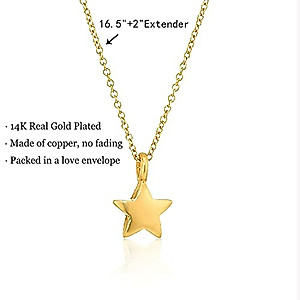 Gifts for Best Friend Star Necklace for Women Girls Friendship Necklace with Gift Card(Star)