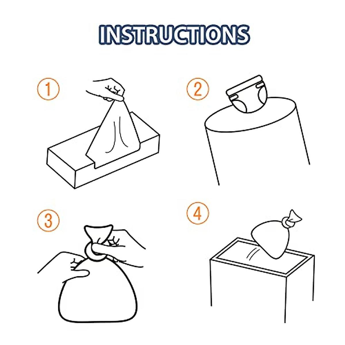 Deefre Odor Sealing Cat Waste Disposal Bags S/200 Count Cat Litter Bags Scented Cat poop bags Large Capacity Diaper Disposal or Pet Waste Bags[Color:Orange]