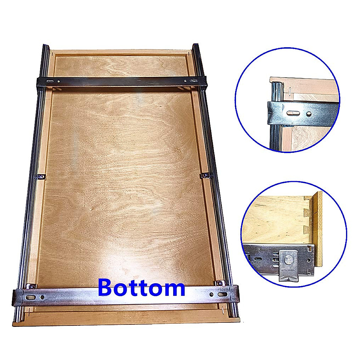 Soft Close Wooden Drawer Box Organizer Fully Assembled Pull Out Under Cabinet Sliding Shelf Base Kitchen Bathroom Vanity Under Sink Pull Out Organizer Drawer | Wood Roll Out Tray (26''W x 22''D)