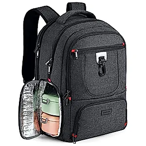 BIKROD Lunch Backpack, Insulated Cooler Lunch Bag Backpack, Large Travel 17.3 Laptop Back Pack Durable Computer College School Bookbag for Women Men for Men Women Work Hiking Picnic