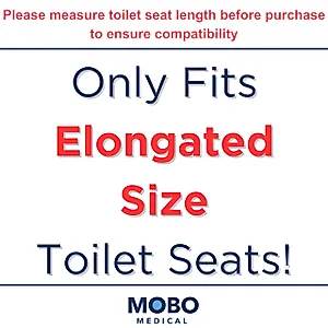 Heavy Duty Elongated Toilet Seat Riser, Easy to Install - 3.5" Lift - 300 lbs Capacity, Premium Padded Support Handles