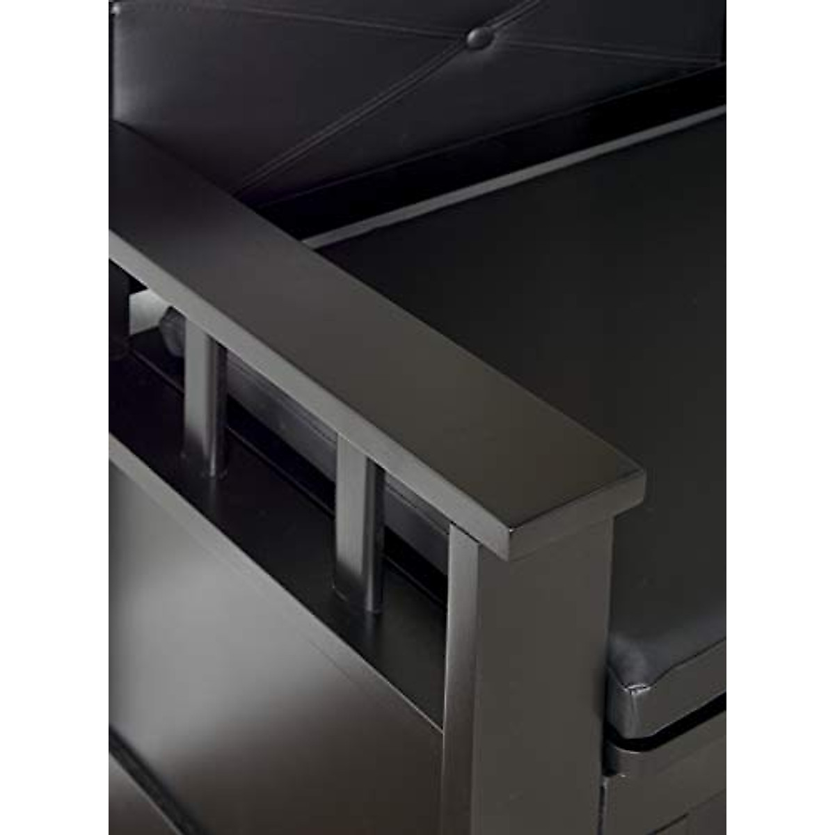 Linon Carlton Padded Bench, 44.5"W x 17"D x 30"H, Black