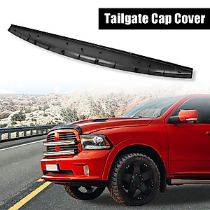 X AUTOHAUX 55372052AH Tailgate Cap Lip Spoiler Protector Cover Replacement for Dodge for Ram 1500 for Ram 1500