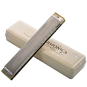 WAAZVXS 2 Timer Tremolo Harmonica 24 Holes Traditional Dual Notes Key C Harp Brass Reeds Musical Instruments