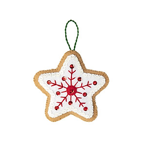 Bucilla Felt Applique 12 Piece Ornament Making Kit, Gingerbread Santa, Perfect for DIY Arts and Crafts, 89301E