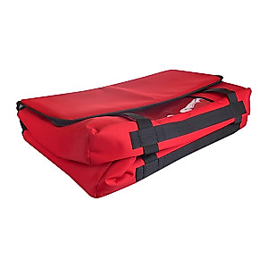 Sterno Delivery Leak Proof Insulated Bag, Hot and Cold Container for Catering and Food Transport, Durable Red Cloth Exterior with Tear-Resistant Vinyl Liner, 15”L x 23”W x 13.5”H
