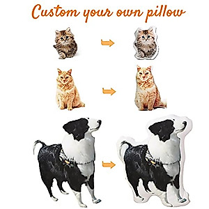 Personalized Pet Shaped Pillow with Photo as Birthday Christmas Valentine Day Gifts for Family Friends , Custom Memorial Pet Gift