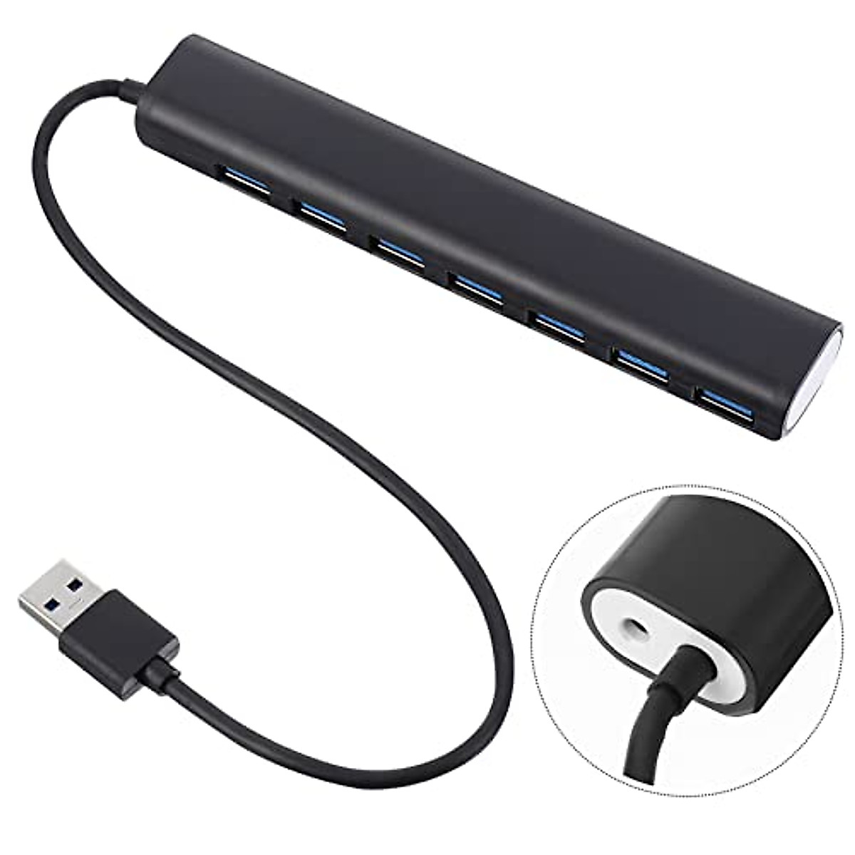 2sets Computer Portable Type- c Multi- Port Black Computers- in- for Converter Accessories Holder Data with Transfer Dock USB Adapter Laptops Cable Expansion Dongle. Tablets Hub in