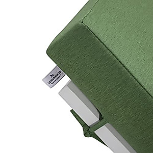 LeisureMod Chelsea Modern White Aluminum Chaise Lounge Outdoor Patio Chair with Side Table & Cushions Set of 2, Green