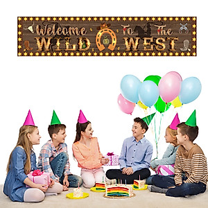 Kimini-Ki Brown Welcome to the Wild West Banner, Western Cowboy Mexican Theme Banner, Wild West Party Decoration, Western Cowboy Decorations for Party