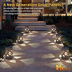 MXwcy Solar Garden Lights Outdoor Yard Rock Lights Led Landscape Lighting for Pathway Lawn Patio Yard Walkway, 2 Pack (Warm White)