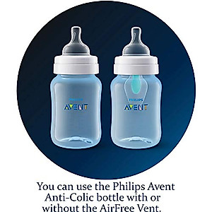Philips AVENT Anti-Colic Bottle with Air-Free Vent, SCF405/34, Blue, 9 Ounce (Pack of 3)