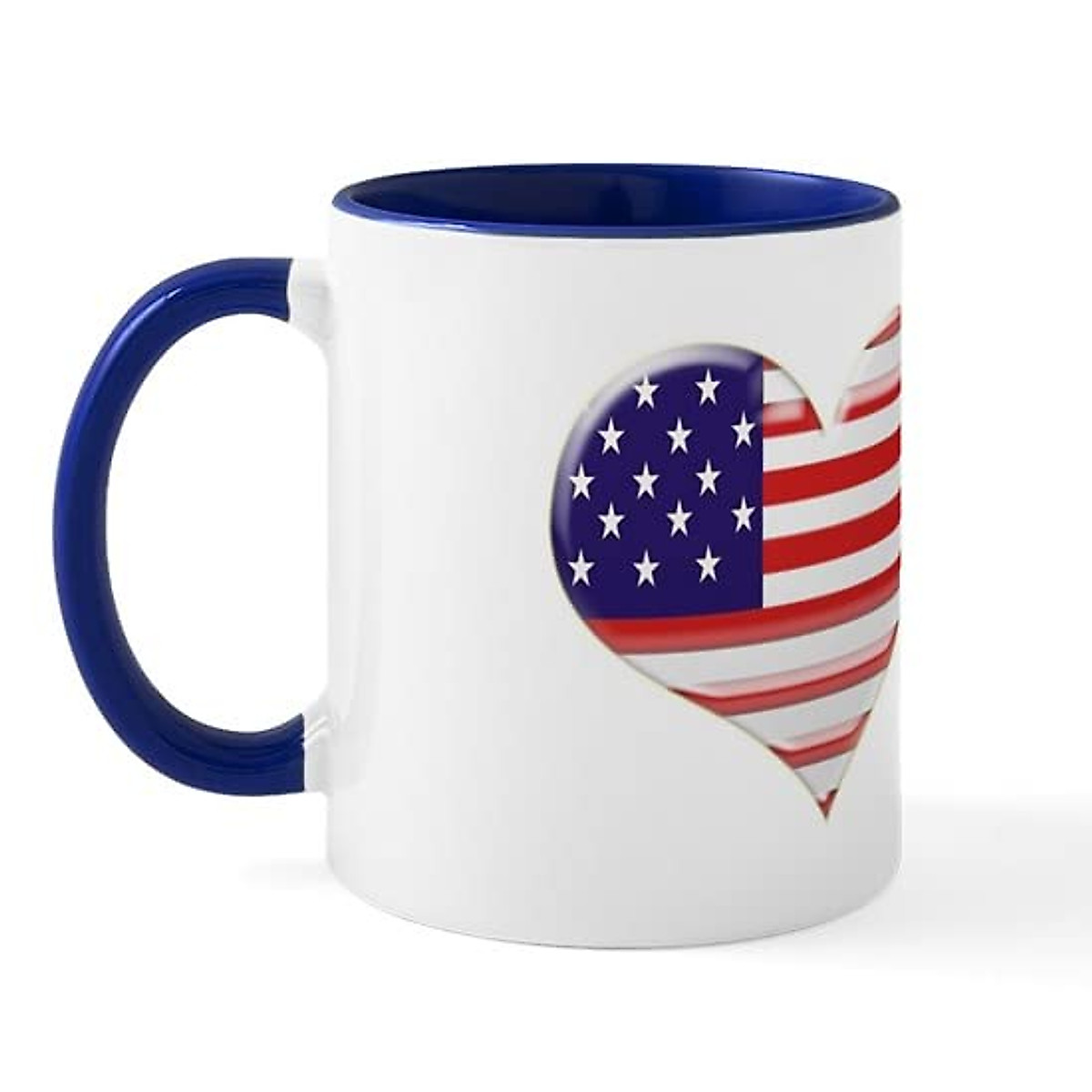 CafePress USA And UK Heart Flag Mug Ceramic Coffee Mug, Tea Cup 11 oz